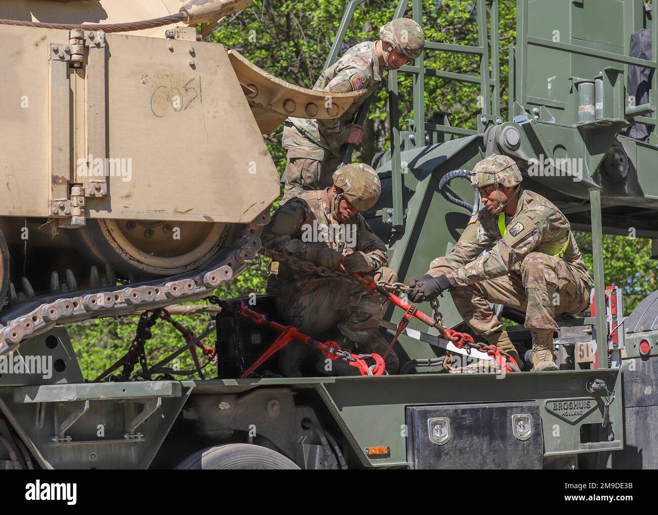 U.S. Soldiers assigned to the 51st Composite Truck Company, 8th Combat ...