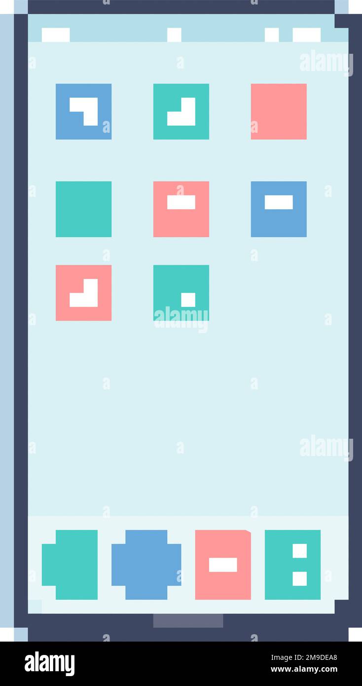 Smartphone home screen. Vector illustration that is easy to edit Stock ...