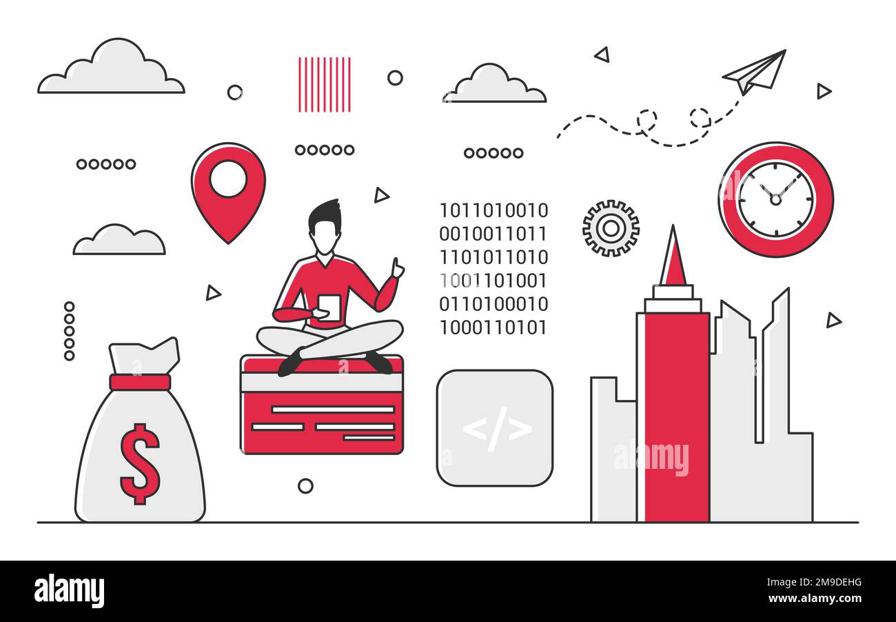 Digital currency transaction. Online payment, virtual debit card ...