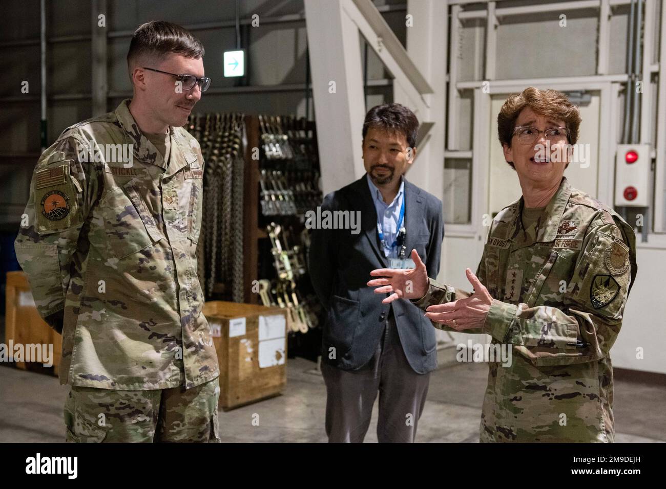 Gen. Jacqueline Van Ovost, U.S. Transportation Command commander, right ...