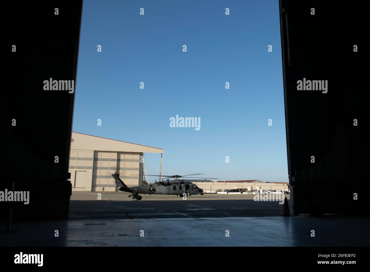 An HH-60M Black Hawk helicopter carrying pararescuemen from the 131st ...