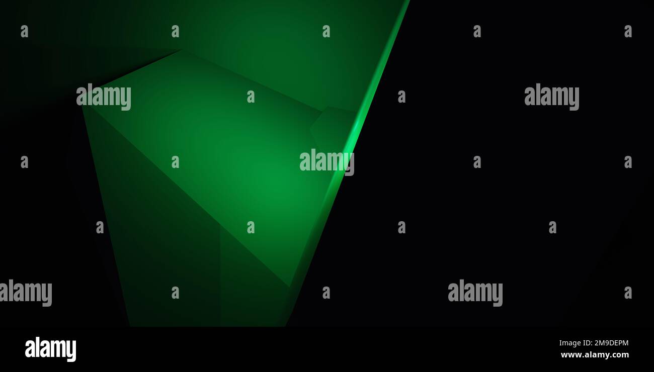 3d rendering of green abstract geometric minimal background. Scene for ...
