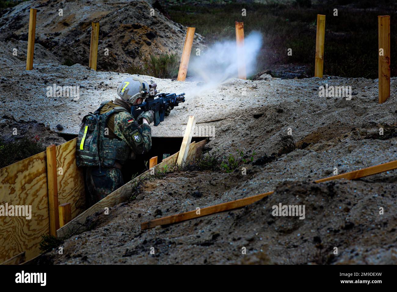 A German soldier assigned to the 212th Panzergrenadier Battalion, 21st ...