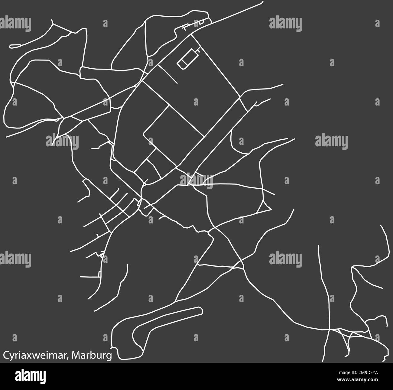 Street roads map of the CYRIAXWEIMAR DISTRICT, MARBURG Stock Vector ...