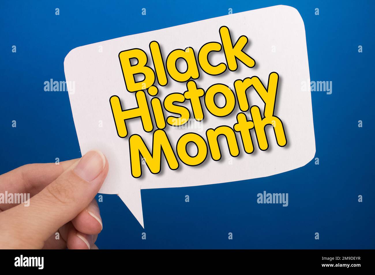 Speech bubble in front of colored background with Black History Month ...