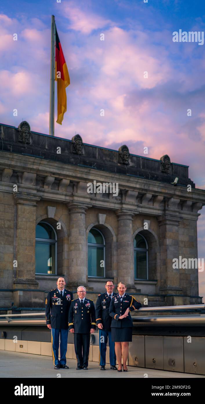 (Left to Right: Command Sgt. Maj. Giancarlo Macri, Maj. Gen. Greg Brady ...