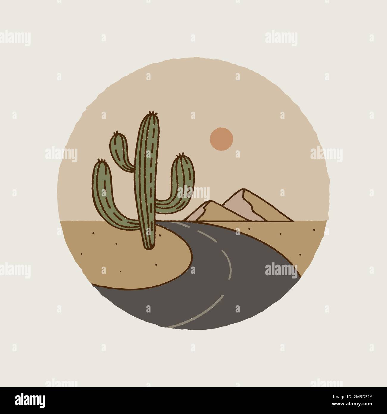 Mountain logo, cactus, road Stock Vector Image & Art - Alamy