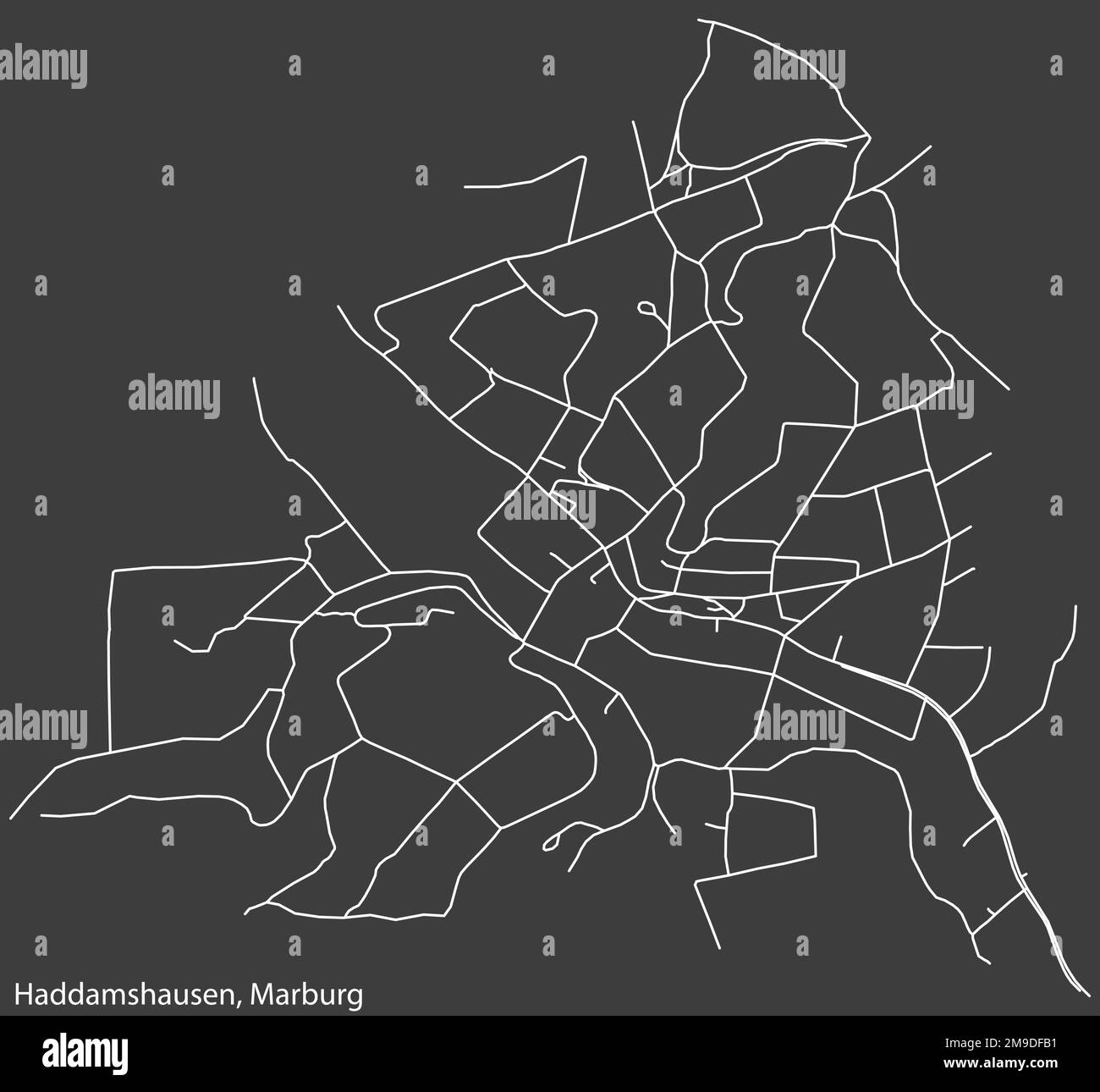 Street roads map of the HADDAMSHAUSEN DISTRICT, MARBURG Stock Vector ...