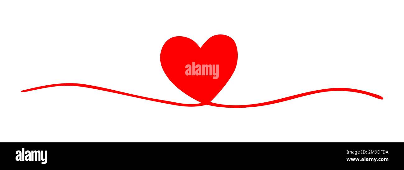 Scribbled heart hand drawn with thin line, divider shape. Isolated on ...
