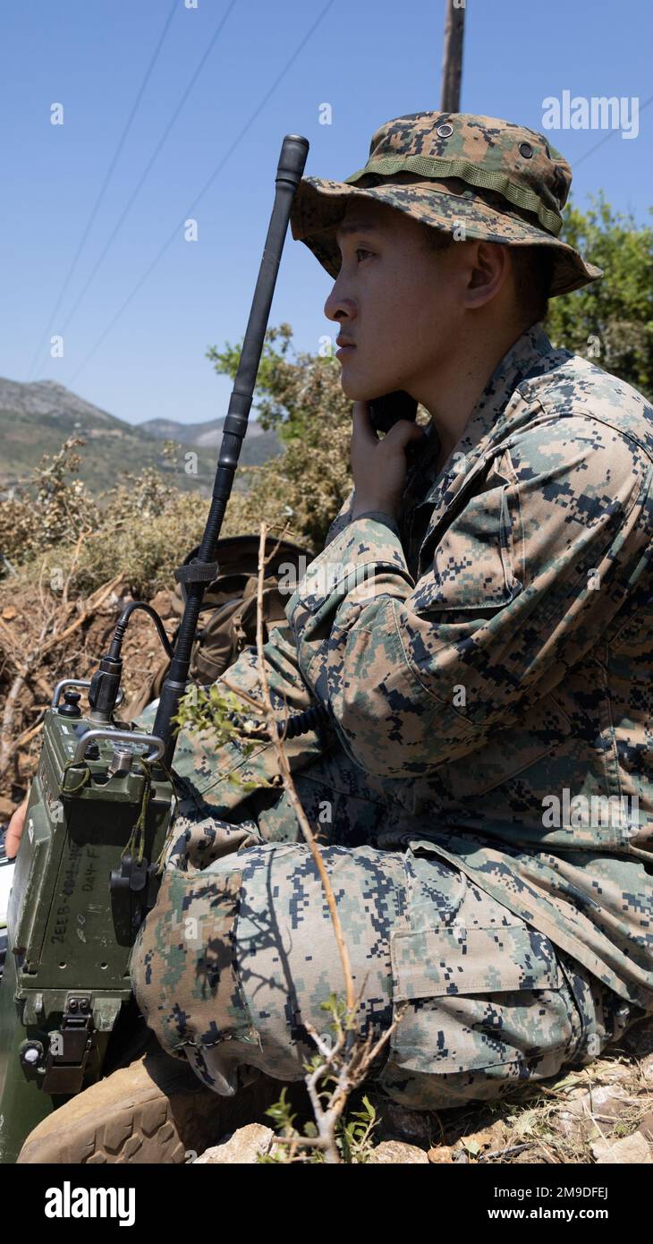 U.S. Marines Corps Cpl. Luke Kim, a transmissions system operator ...