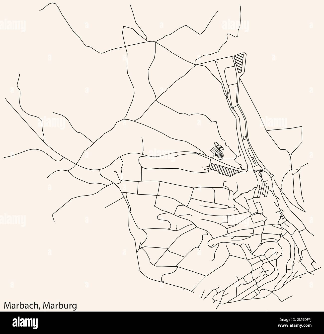 Street roads map of the MARBACH DISTRICT, MARBURG Stock Vector Image ...