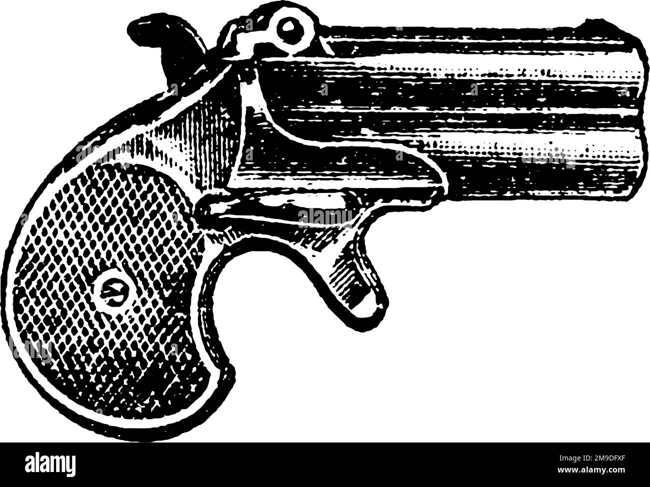 41-Caliber Short Remington Double Derringer Pistol, Vintage Engraving ...
