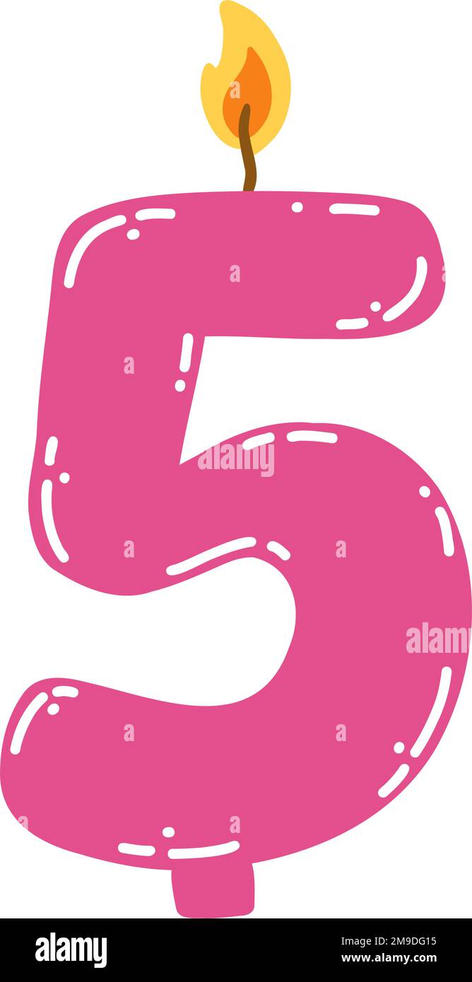 Cartoon birthday cake 5 Cut Out Stock Images & Pictures - Alamy