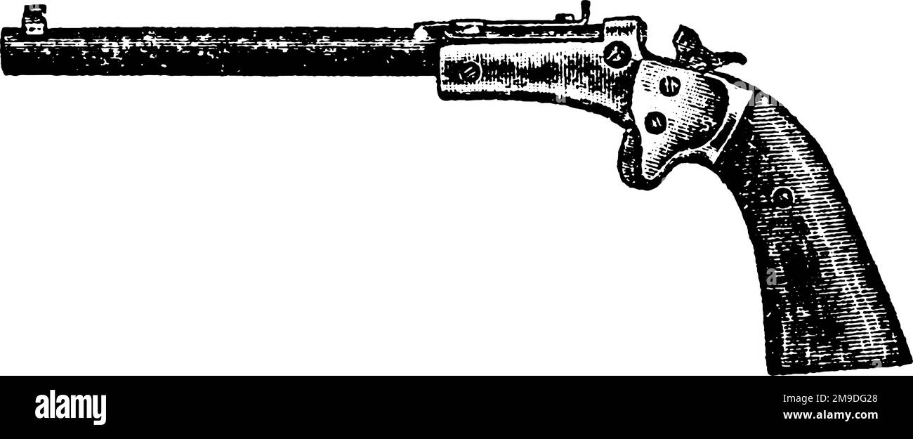 Single Shot Stevens Diamond Model Target Pistol, Vintage Engraving. Old ...