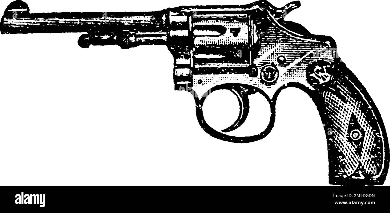 22-Caliber Side Ejecting Smith and Wesson Revolver, Vintage Engraving ...