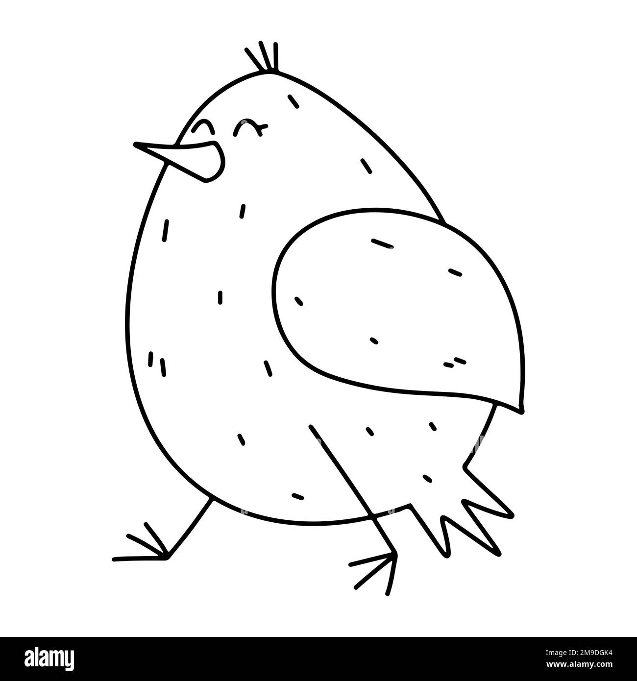 Hand drawn chick icon in doodle style. Cartoon chick vector icon for ...