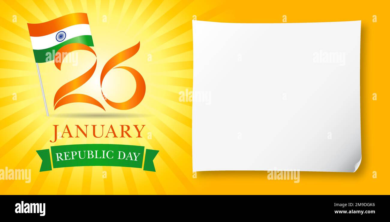 Republic Day of India 26th of January invitation template. Blank design ...