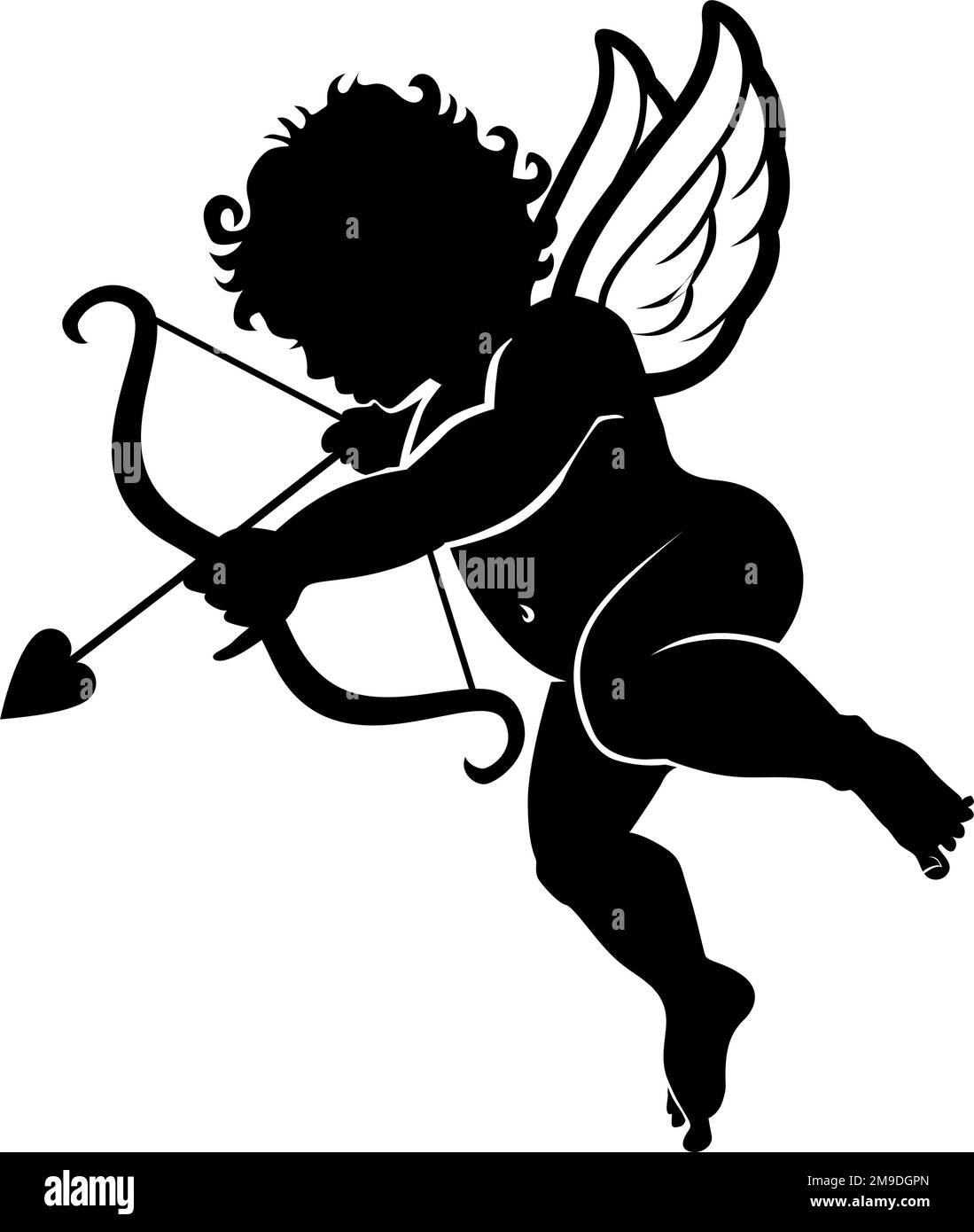 Cupid archery arrows of love. Vector template for greeting, invitation ...
