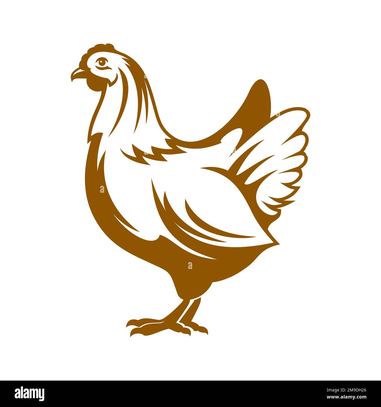 Hen icon. Chicken farm and poultry. Organic farming and agriculture ...