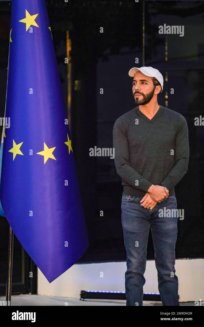 Mejicanos, El Salvador. 17th Jan, 2023. Salvadoran President Nayib ...