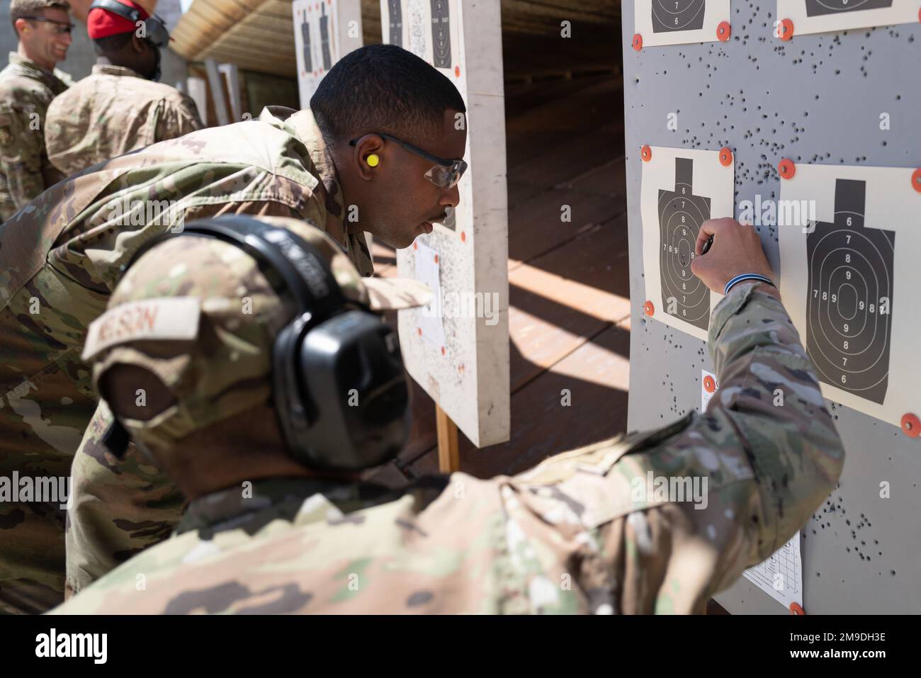 U.S. Air Force Senior Airman Anthony Nelson, right, 60th Security ...