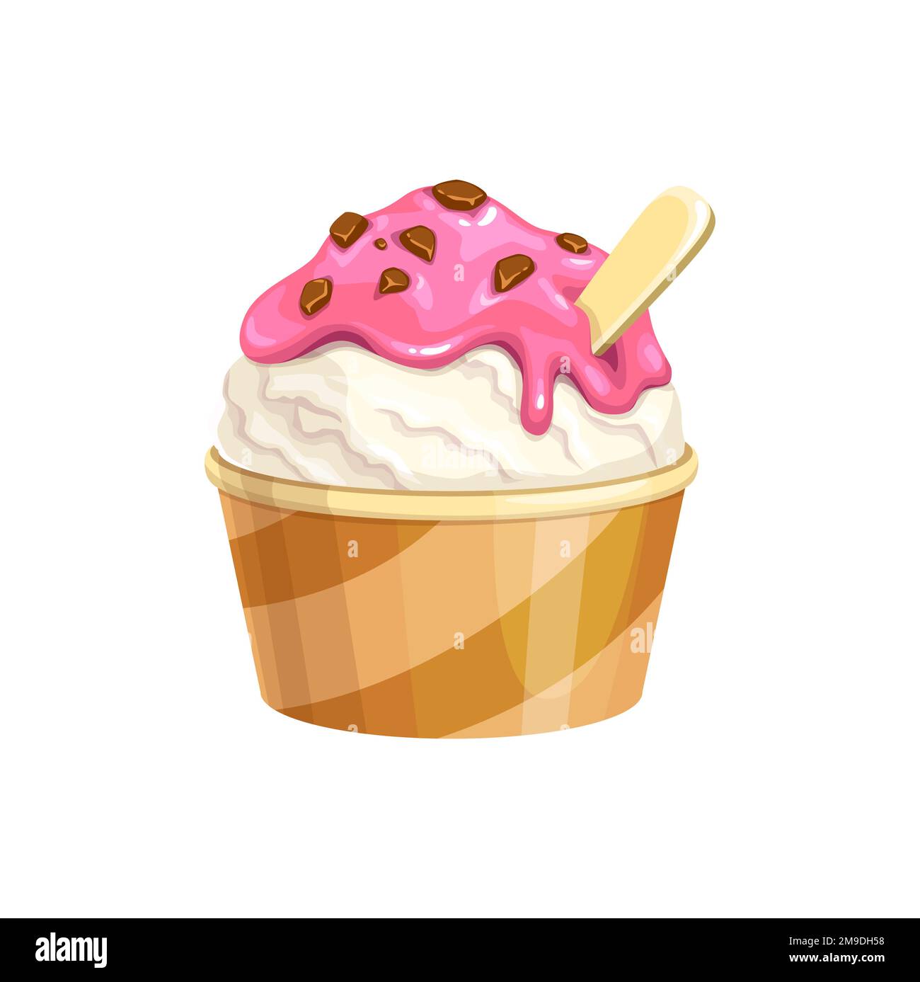 Cartoon ice cream gelateria cafe sundae, cafe or restaurant frozen ...