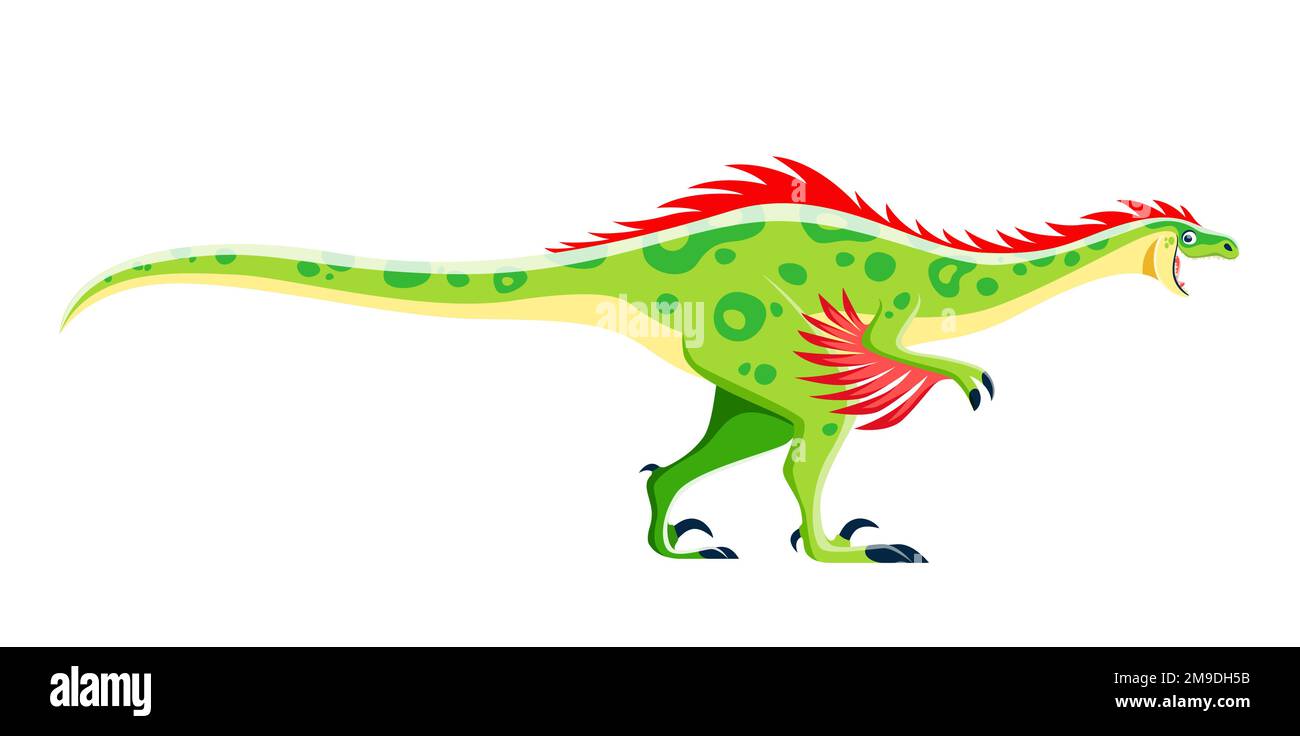 Cartoon Raptor dinosaur character. Prehistoric reptile, paleontology ...