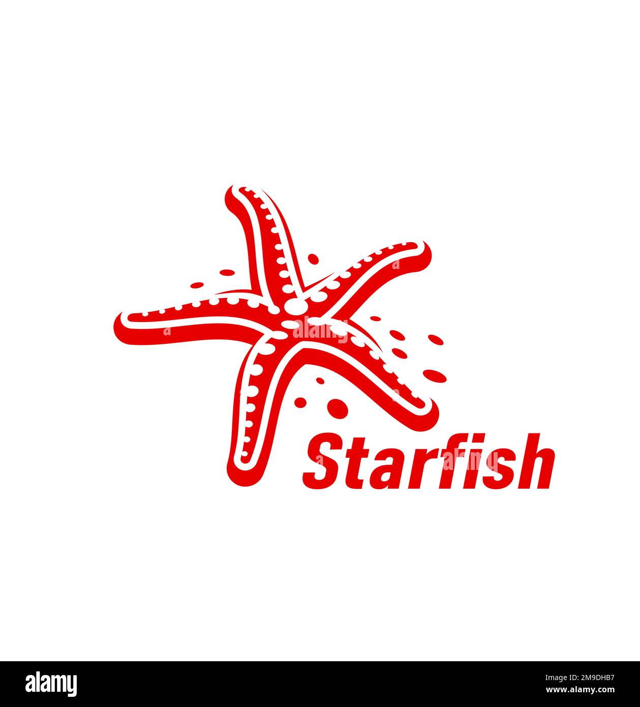 Starfish icon or sea star fish symbol, vector ocean beach bar or ...