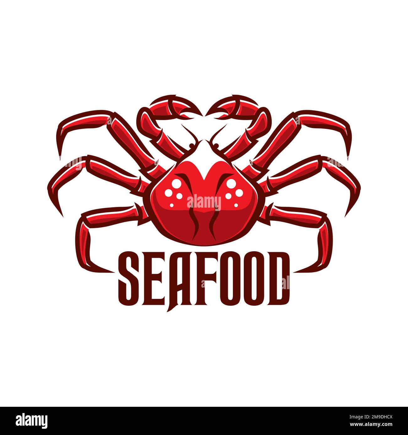 Crab seafood icon. Fresh fish market, seafood shop symbol or vector ...