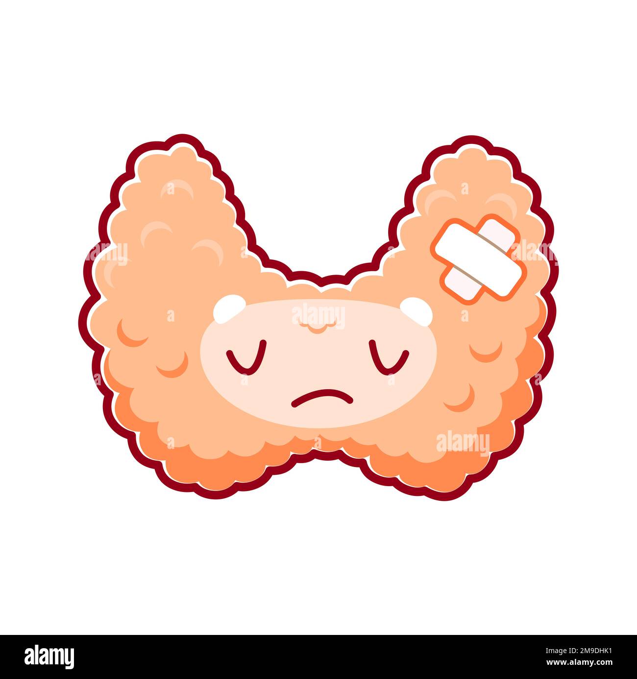 Cartoon sick thyroid organ character. Human body disease and medical ...