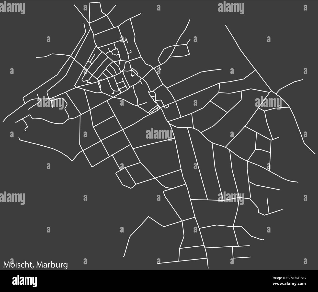 Street roads map of the MOISCHT DISTRICT, MARBURG Stock Vector Image ...