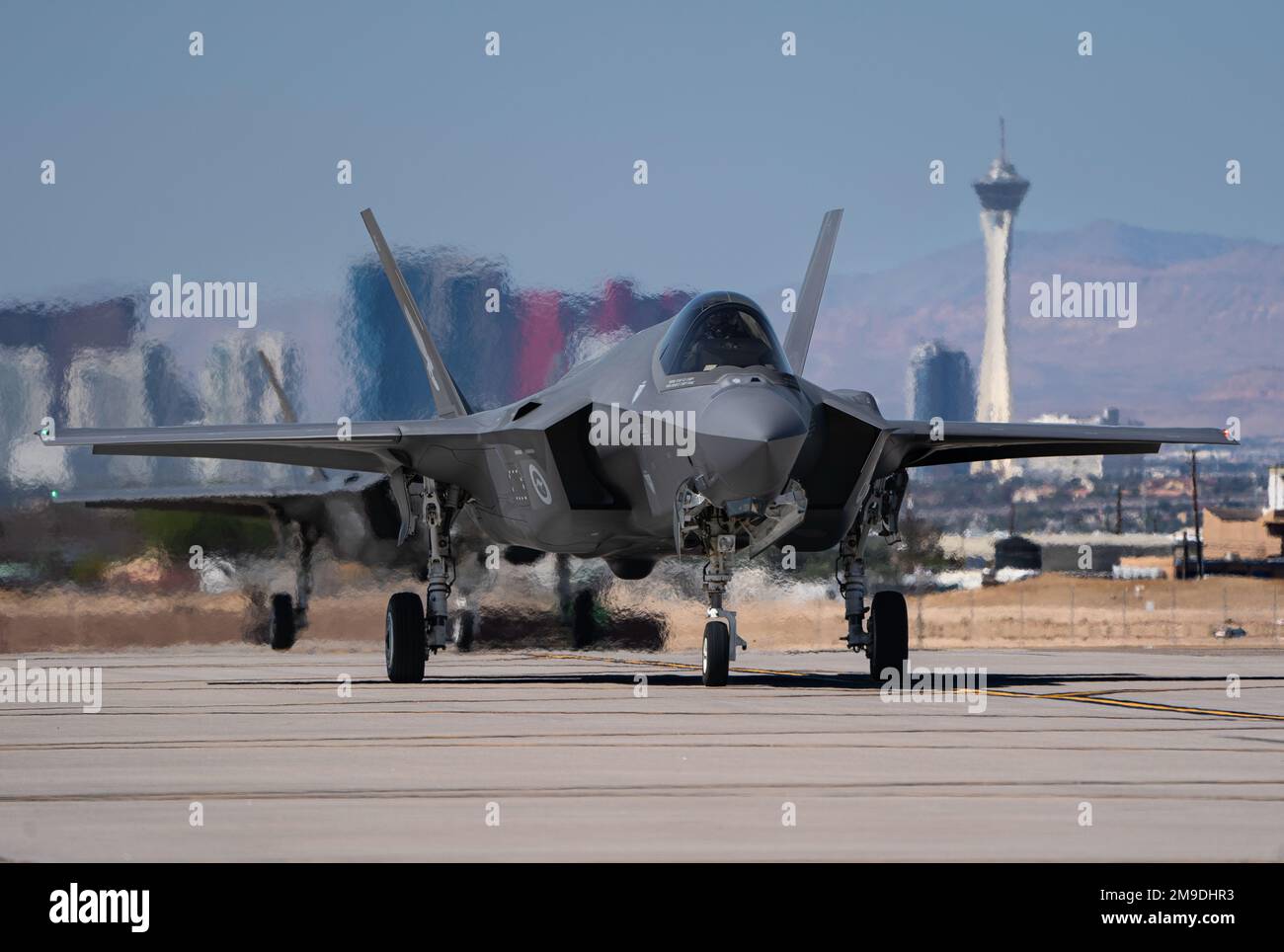 Two Royal Australian Air Force (RAAF) F-35A’s taxi out for a training ...