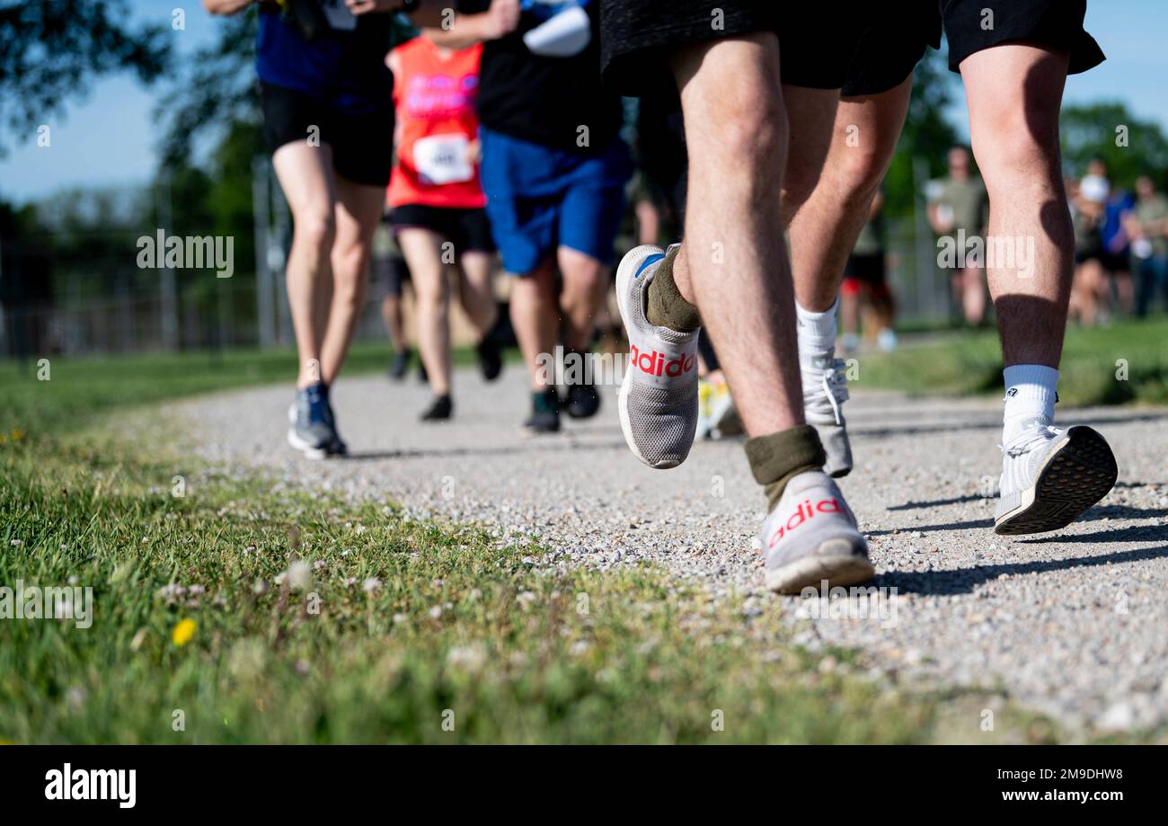 Members of the 375th Security Forces Squadron begin a three mile ruck ...