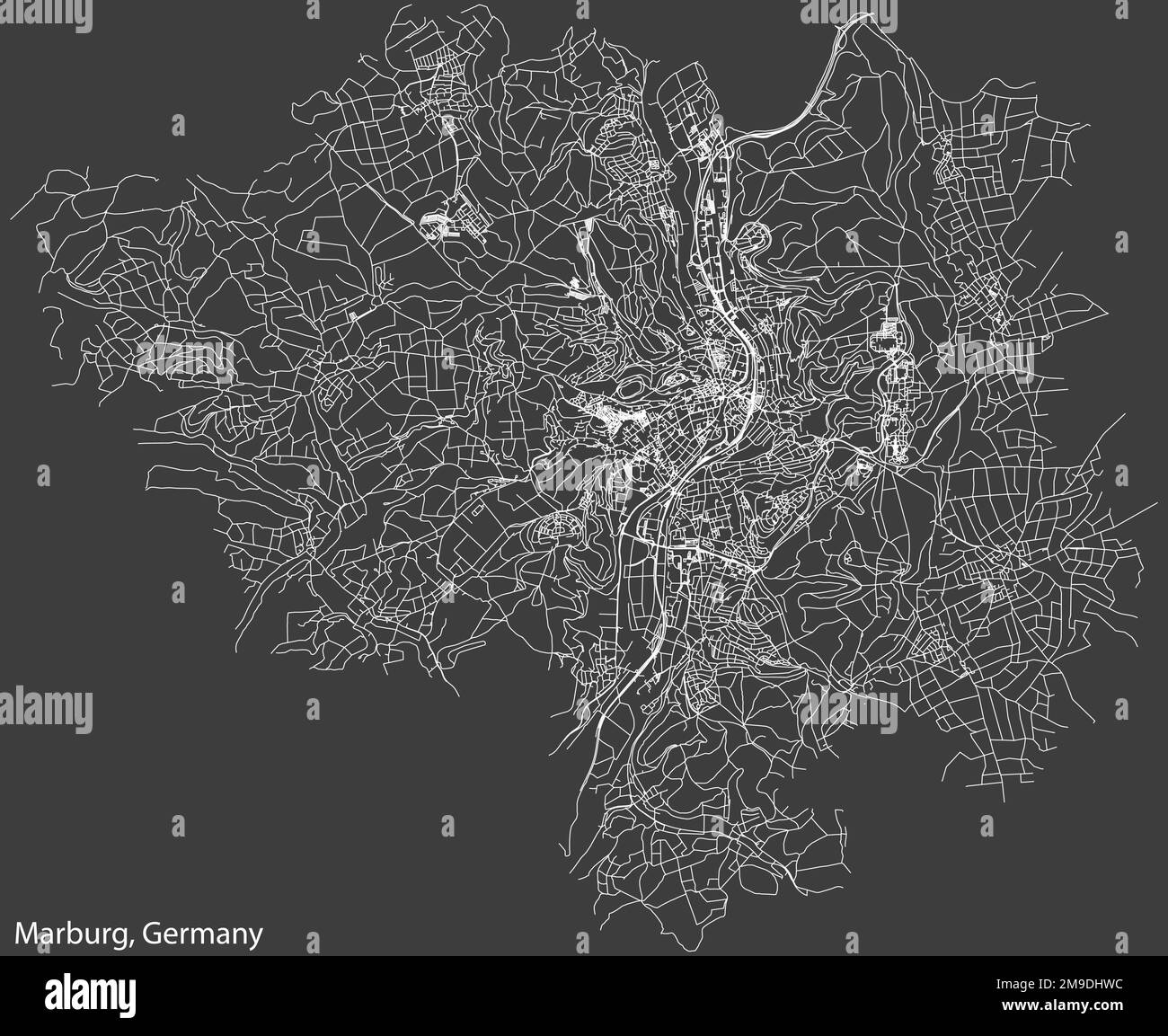 Marburg map hi-res stock photography and images - Alamy