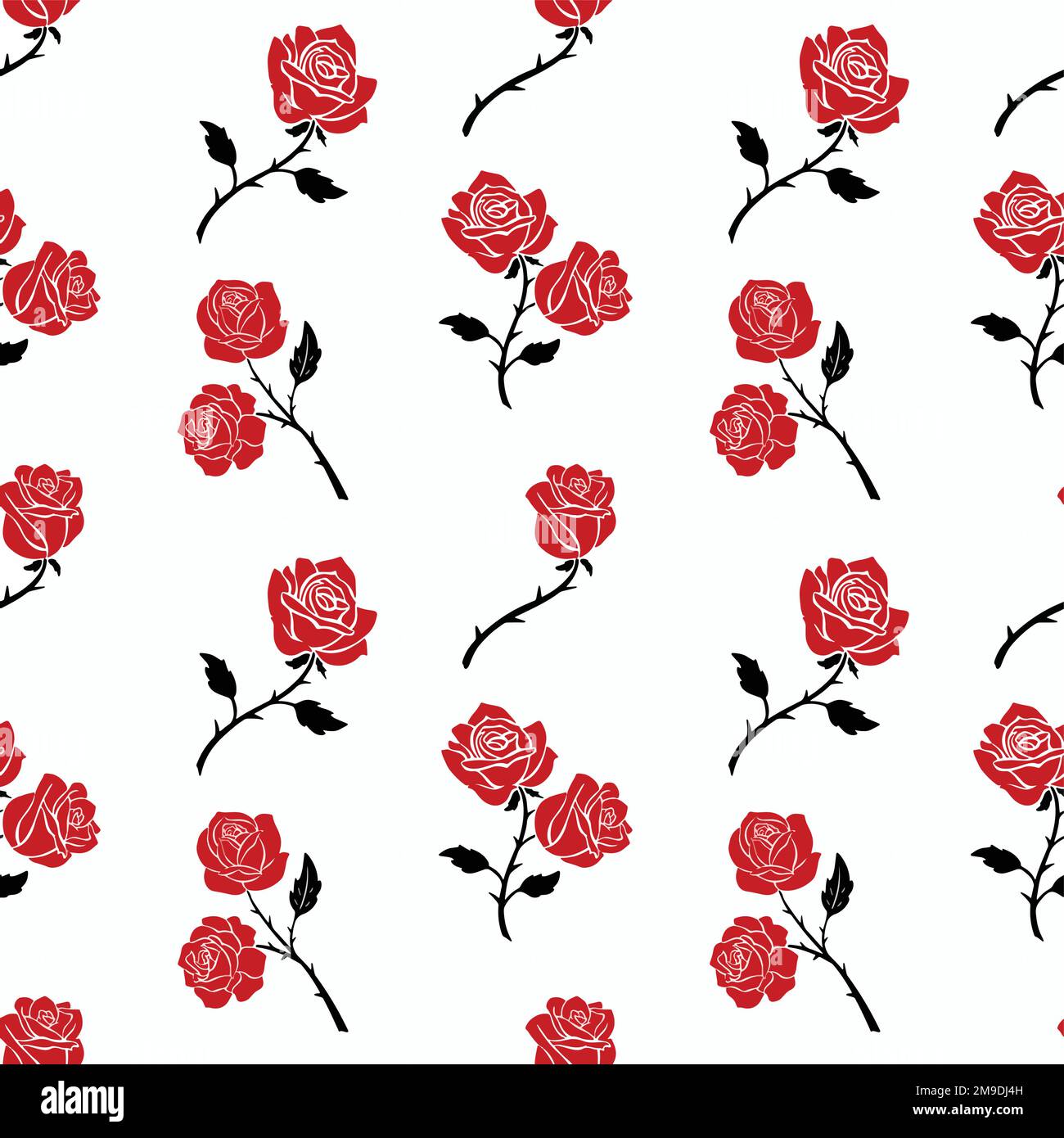 Seamless Repeating Pattern Graphic Tattoo Style Roses Flowers Stock ...