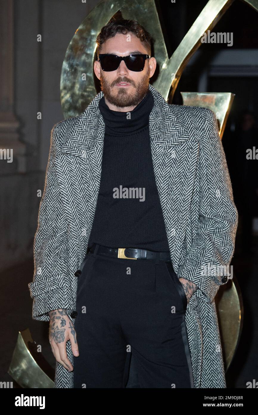 David Alexander Flinn attending the Saint Laurent Menswear Fall-Winter ...