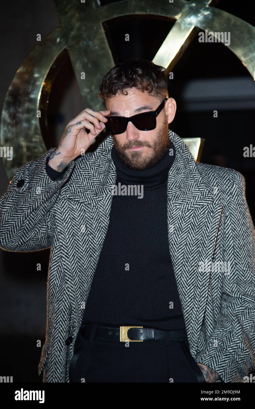 David Alexander Flinn attending the Saint Laurent Menswear Fall-Winter ...