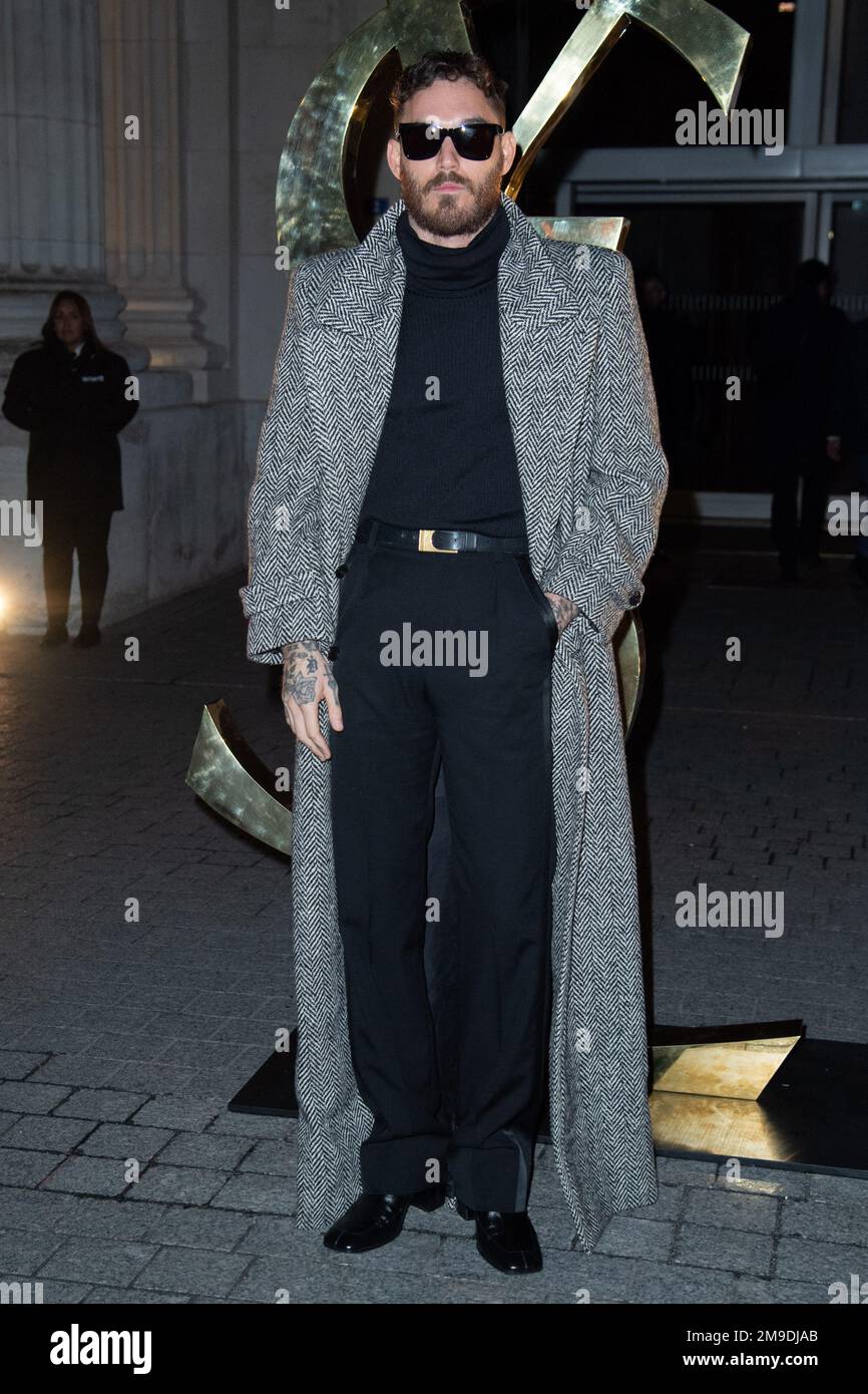 David Alexander Flinn attending the Saint Laurent Menswear Fall-Winter ...