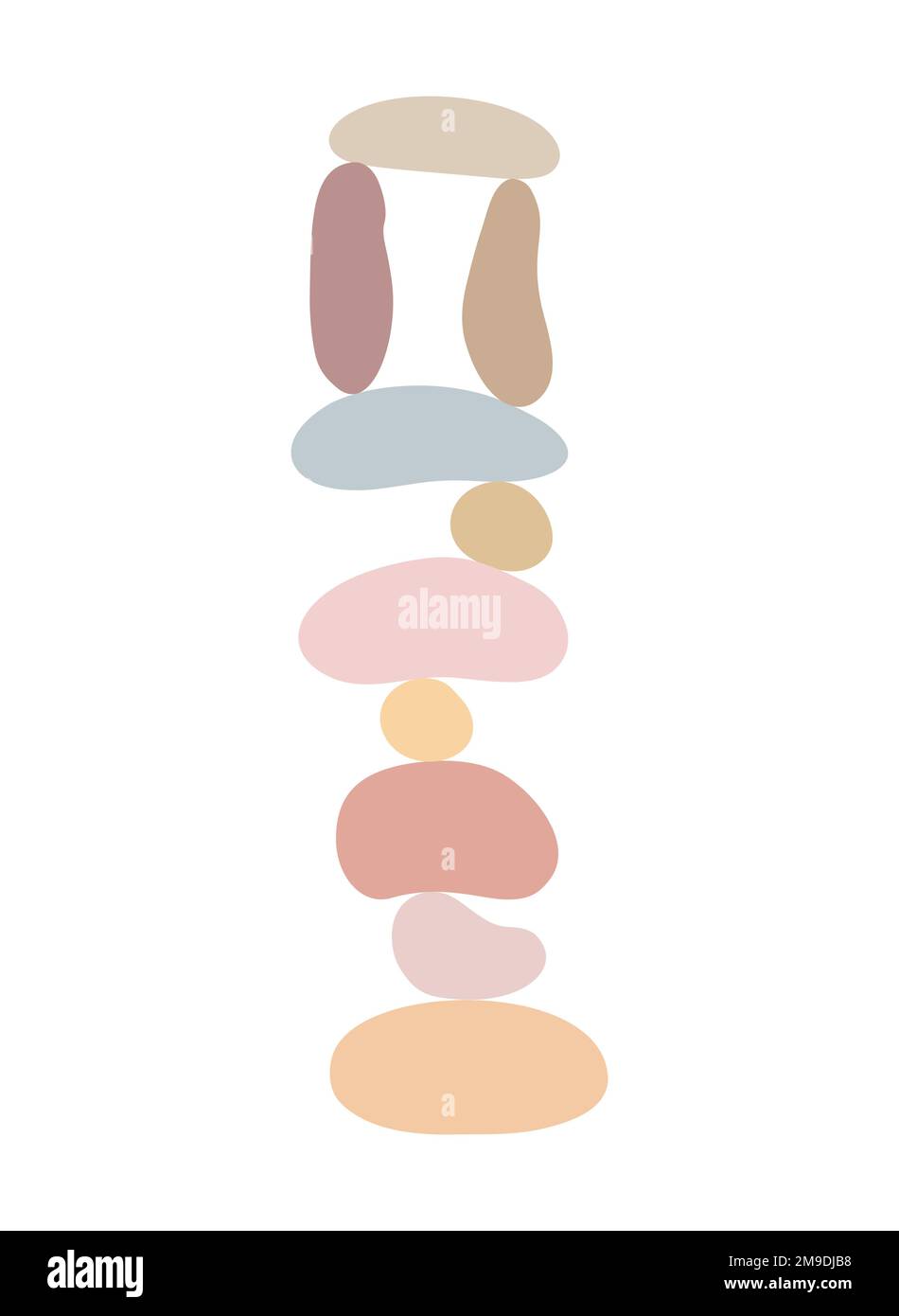 Zen stones cairns simple abstract flat style vector illustration, relax ...