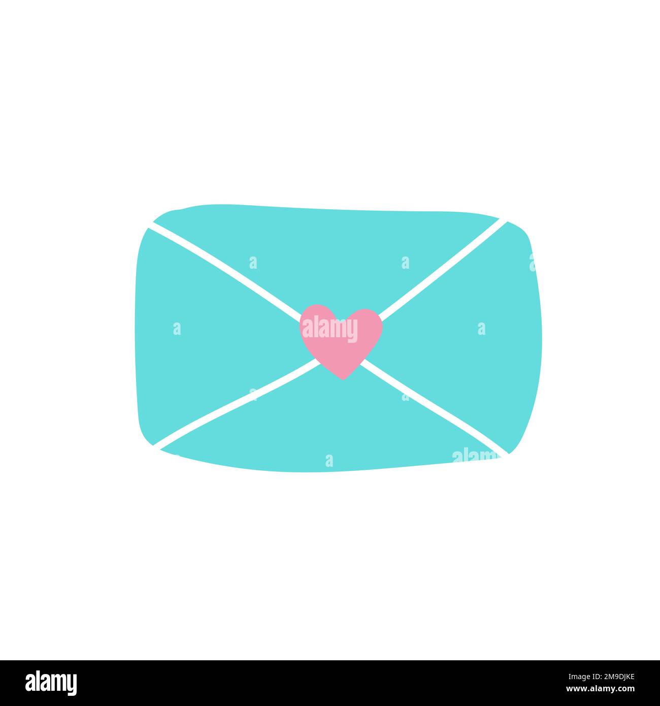 Simple hand-drawn doodle of an envelope sealed with a heart. Vector ...