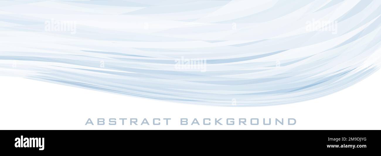 Abstract light background with pale blue chaotic wave on a white ...