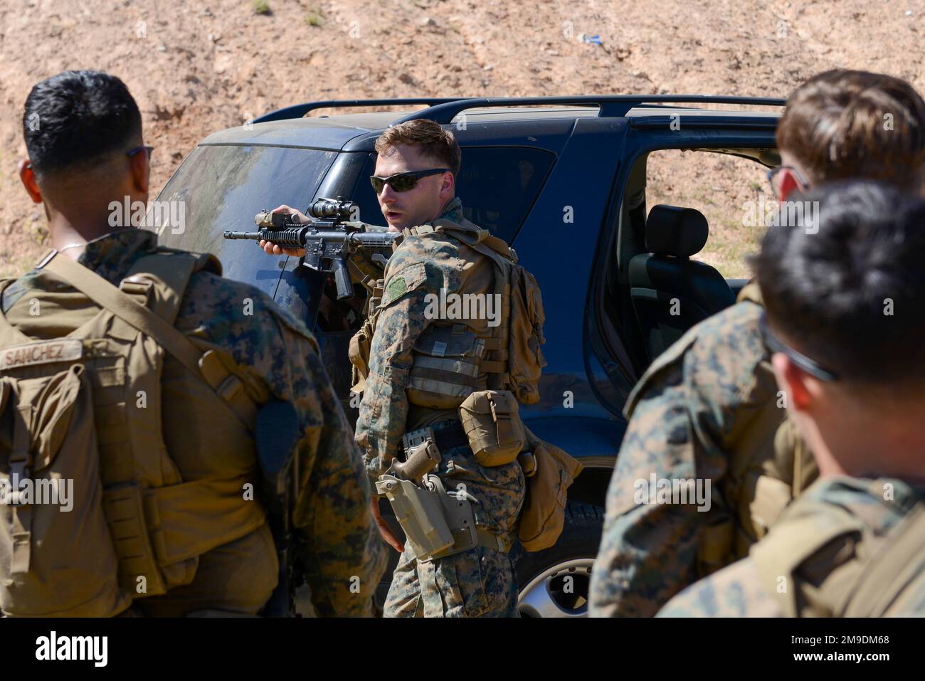 U. S. Marine Corps Sgt. Reid Hall, assigned to Fleet Anti-Terrorism ...