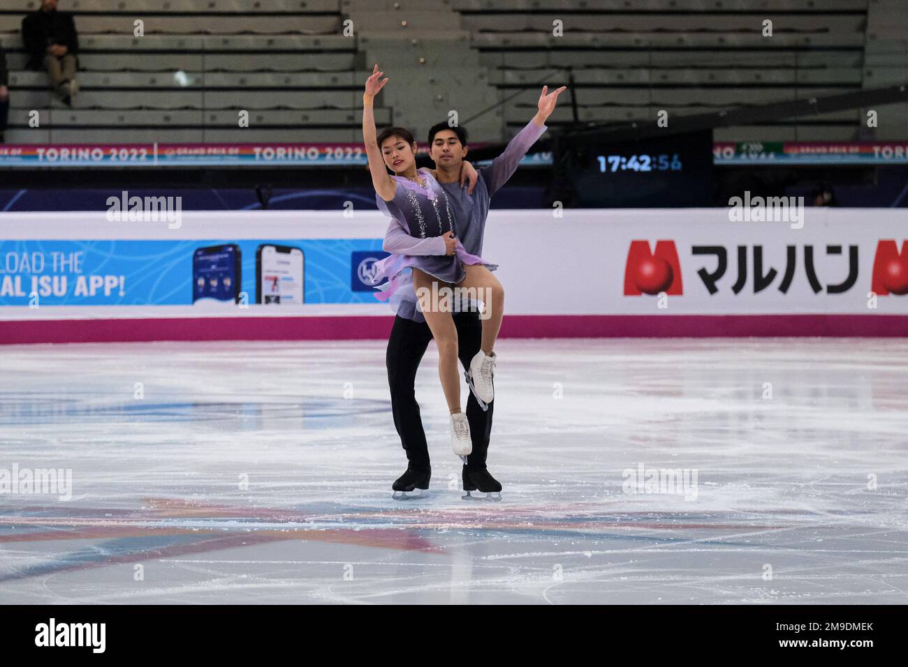 (L-R) Emily Chan and Spencer Akira Howe (USA) perform during the Senior ...
