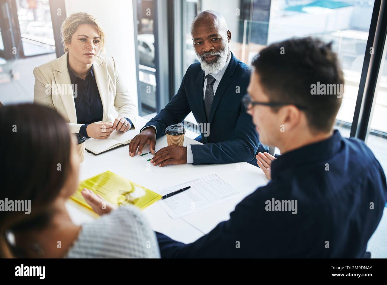 Business people, meeting and team discussion for strategy, marketing or ...