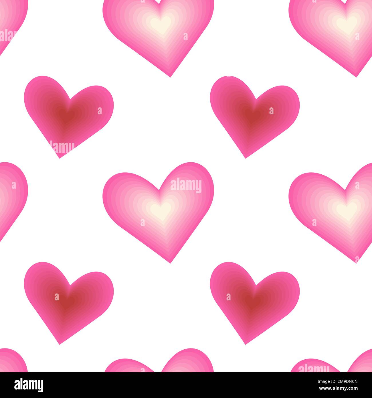 Seamless pattern of abstract glowing hearts and corrugated paper style ...