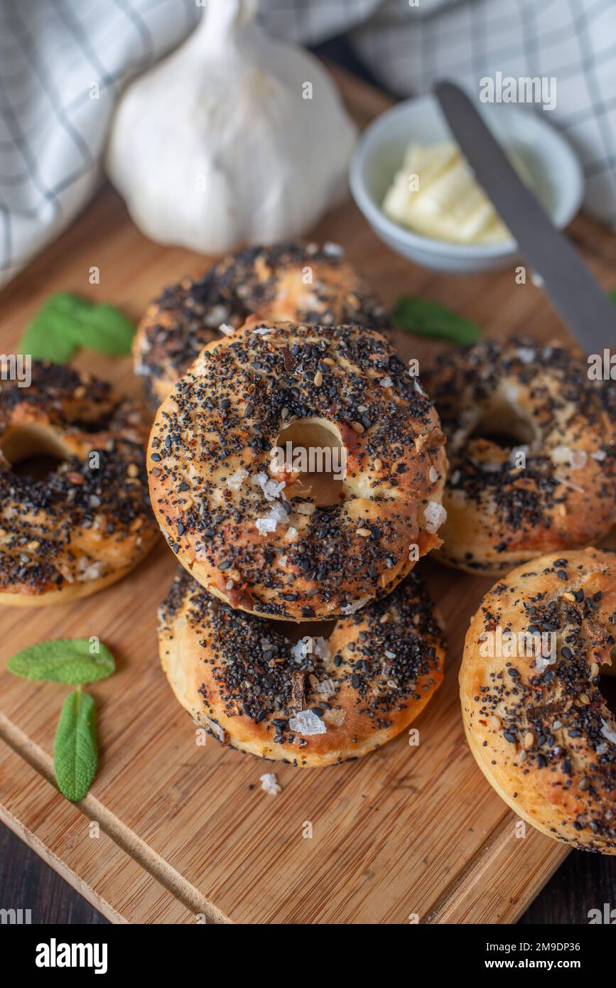 Bagel with poppy seeds Stock Photo - Alamy