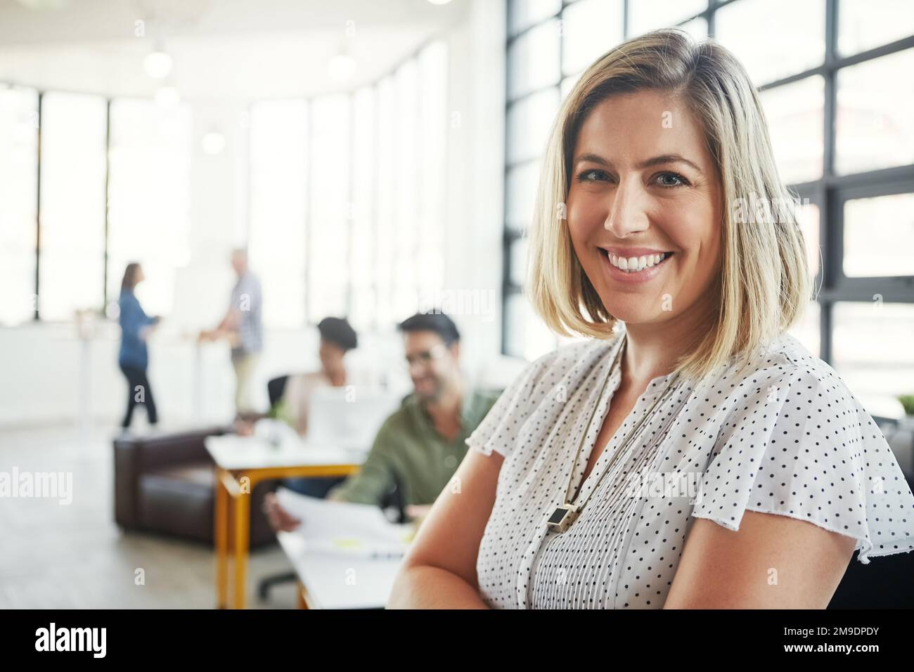 Woman, smile portrait and leader success motivation, positive mindset ...
