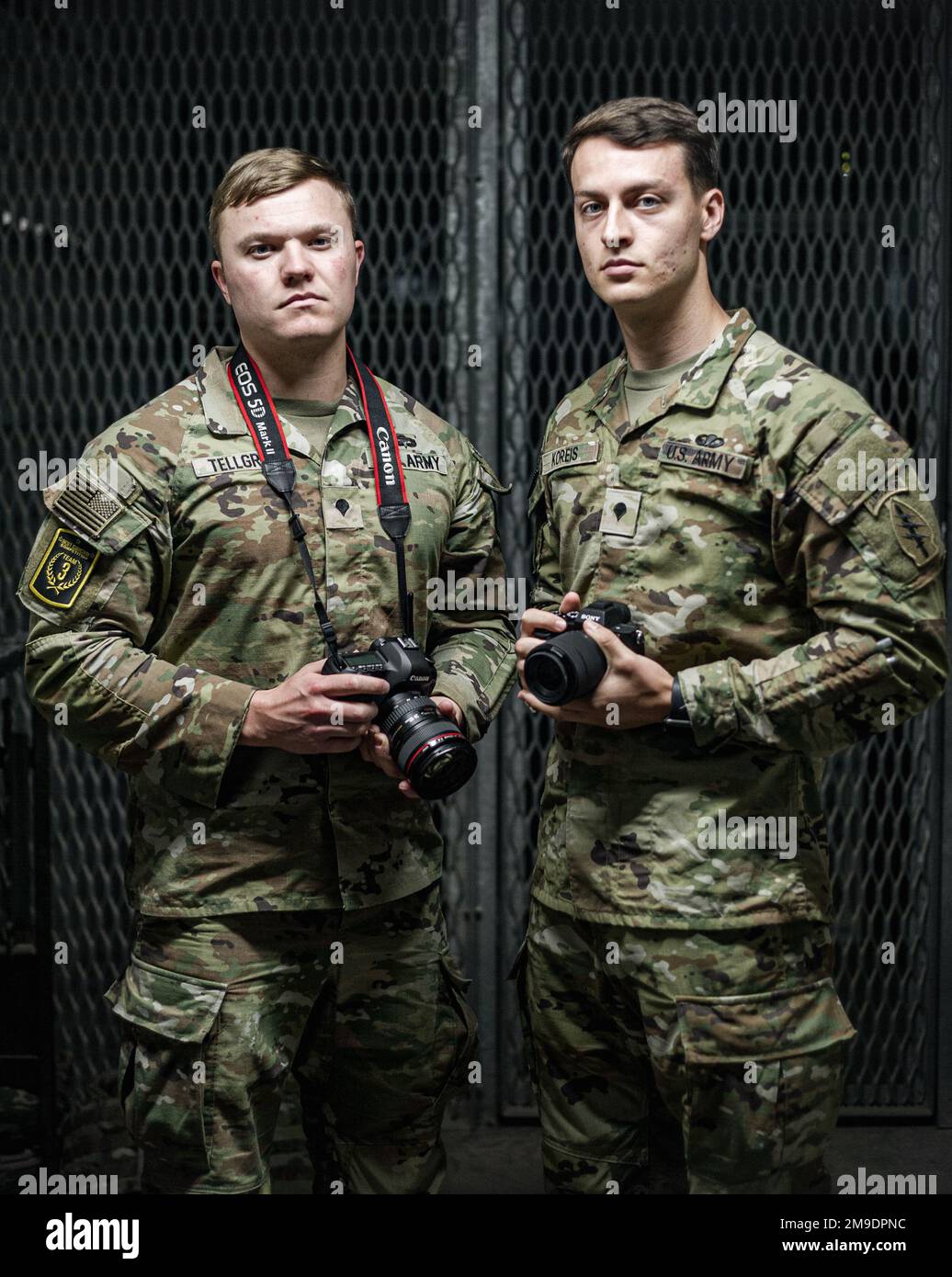 U.S. Army Spc. RJ Koreis and Spc. Mark Tellgren, assigned to 3rd ...