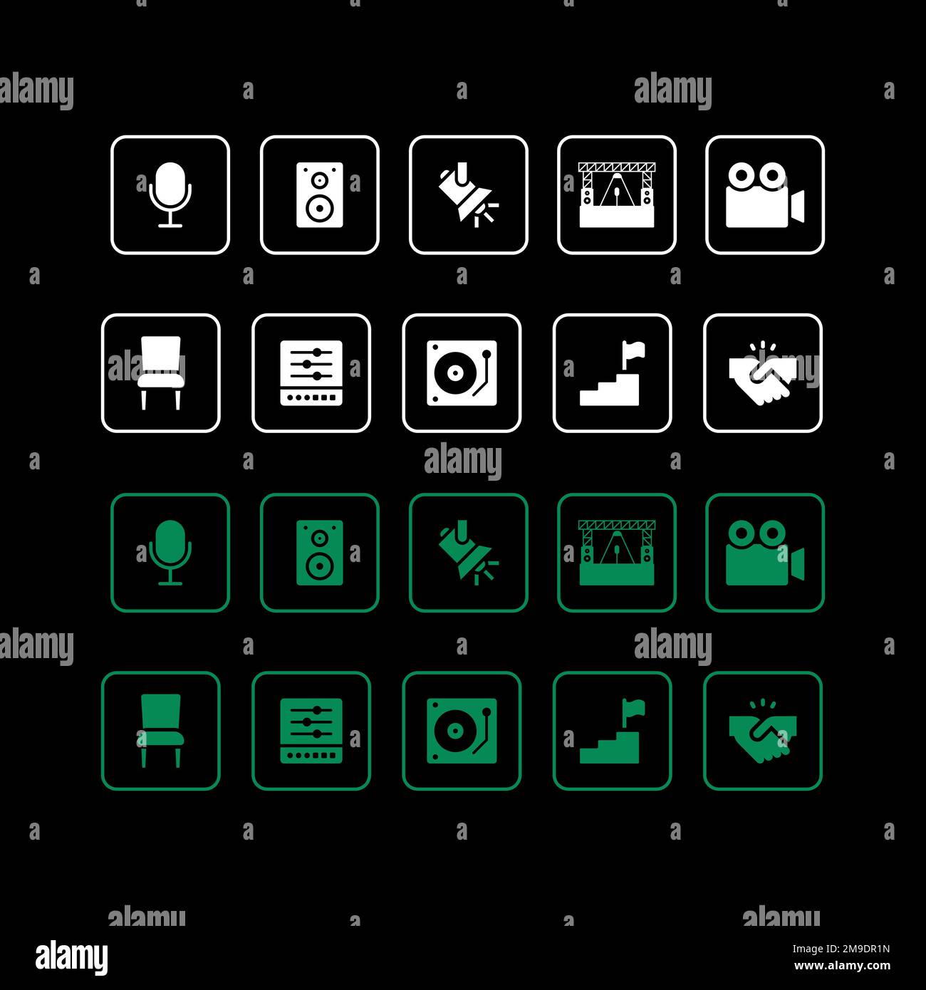 icon set suitable for music concert event, icon modern and simple ...