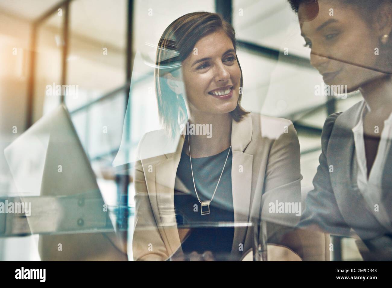 Business Women Laptop And Discussion Planning Tech Strategy Marketing